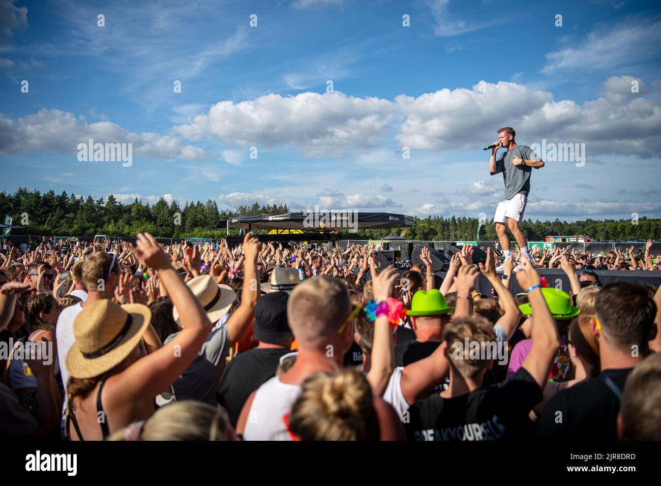 Hasenmoor, Germany. 20th Aug, 2022. Julian Sommer is on stage at the ...