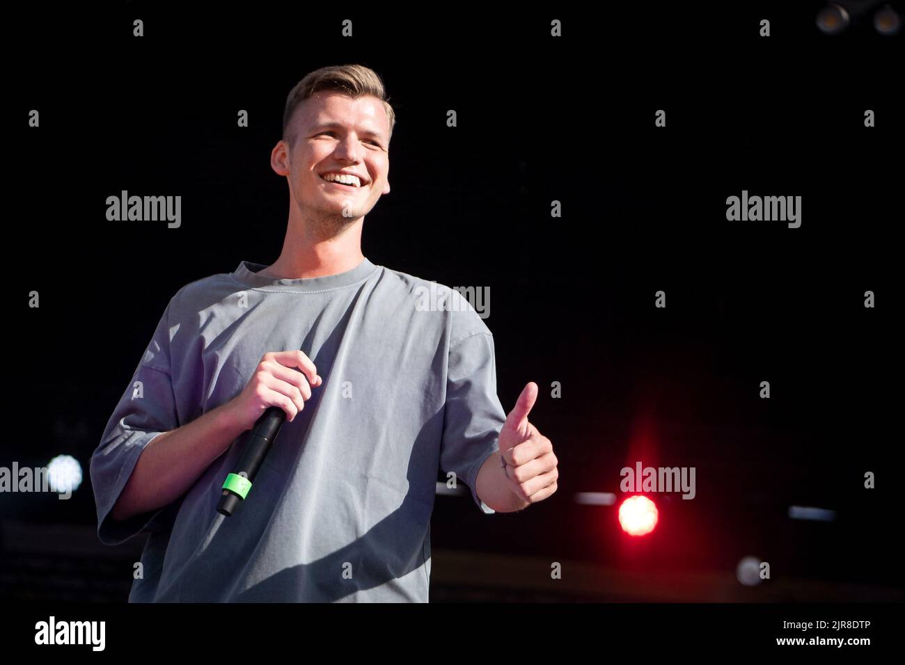 Hasenmoor, Germany. 20th Aug, 2022. Julian Sommer is on stage at the ...