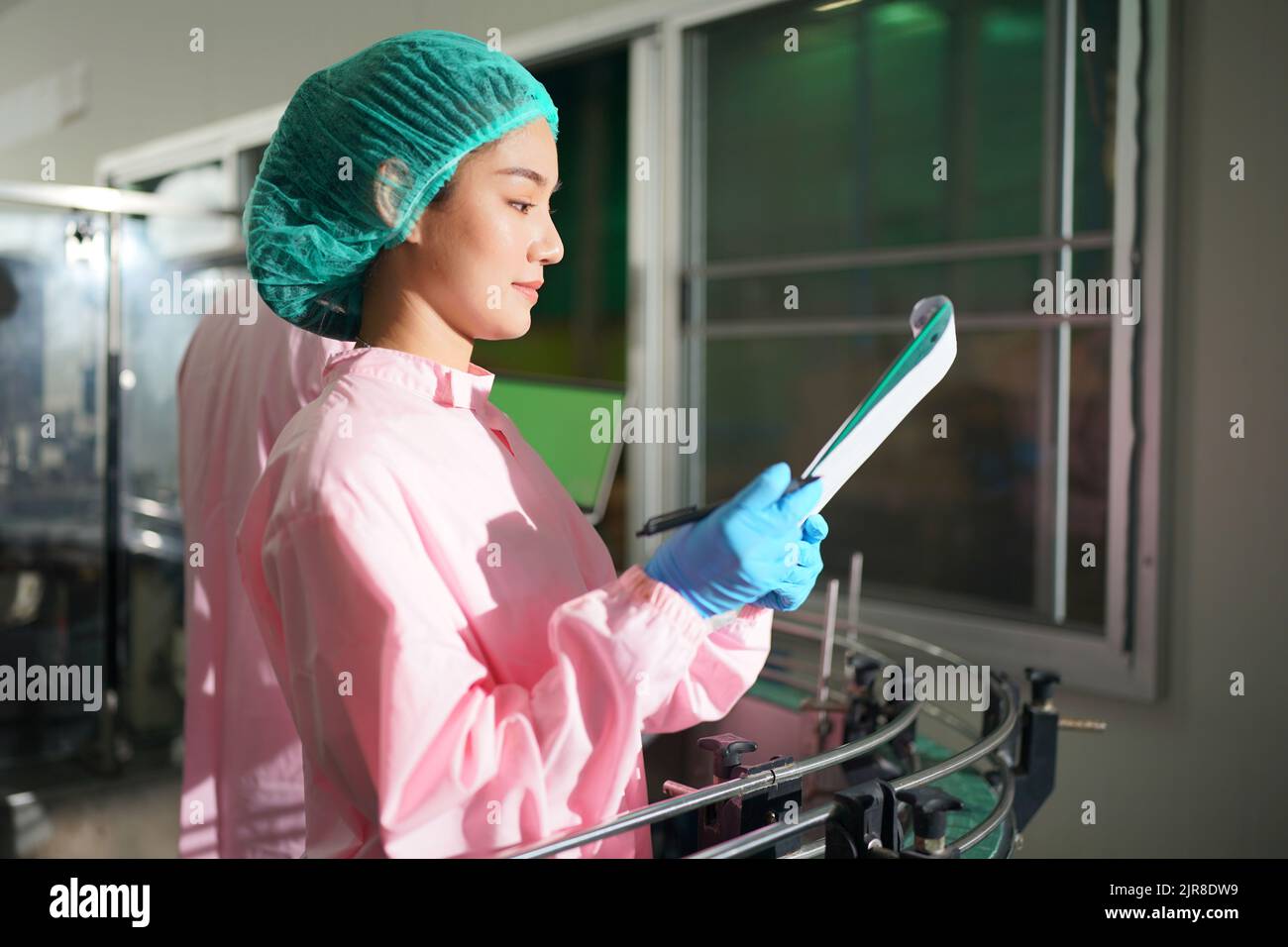 Asian worker labor working in food and beverage for drink industry ...