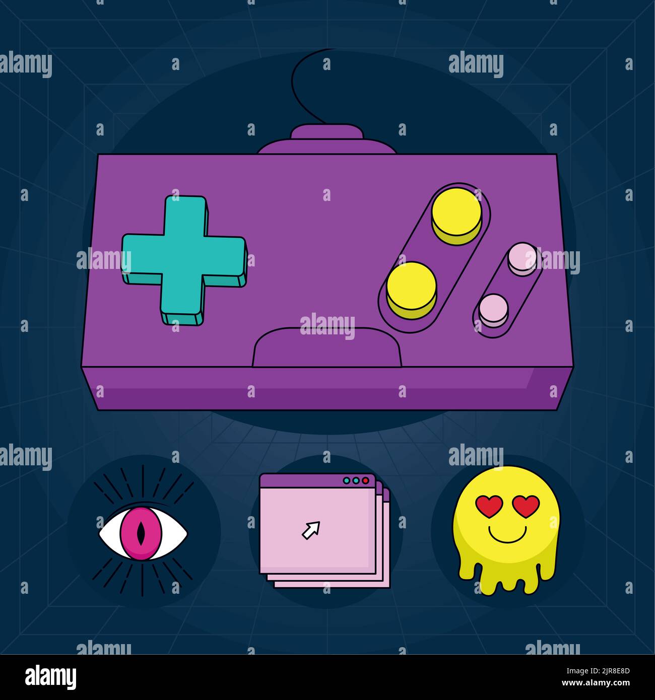 retro futuristic, icons Stock Vector Image & Art - Alamy