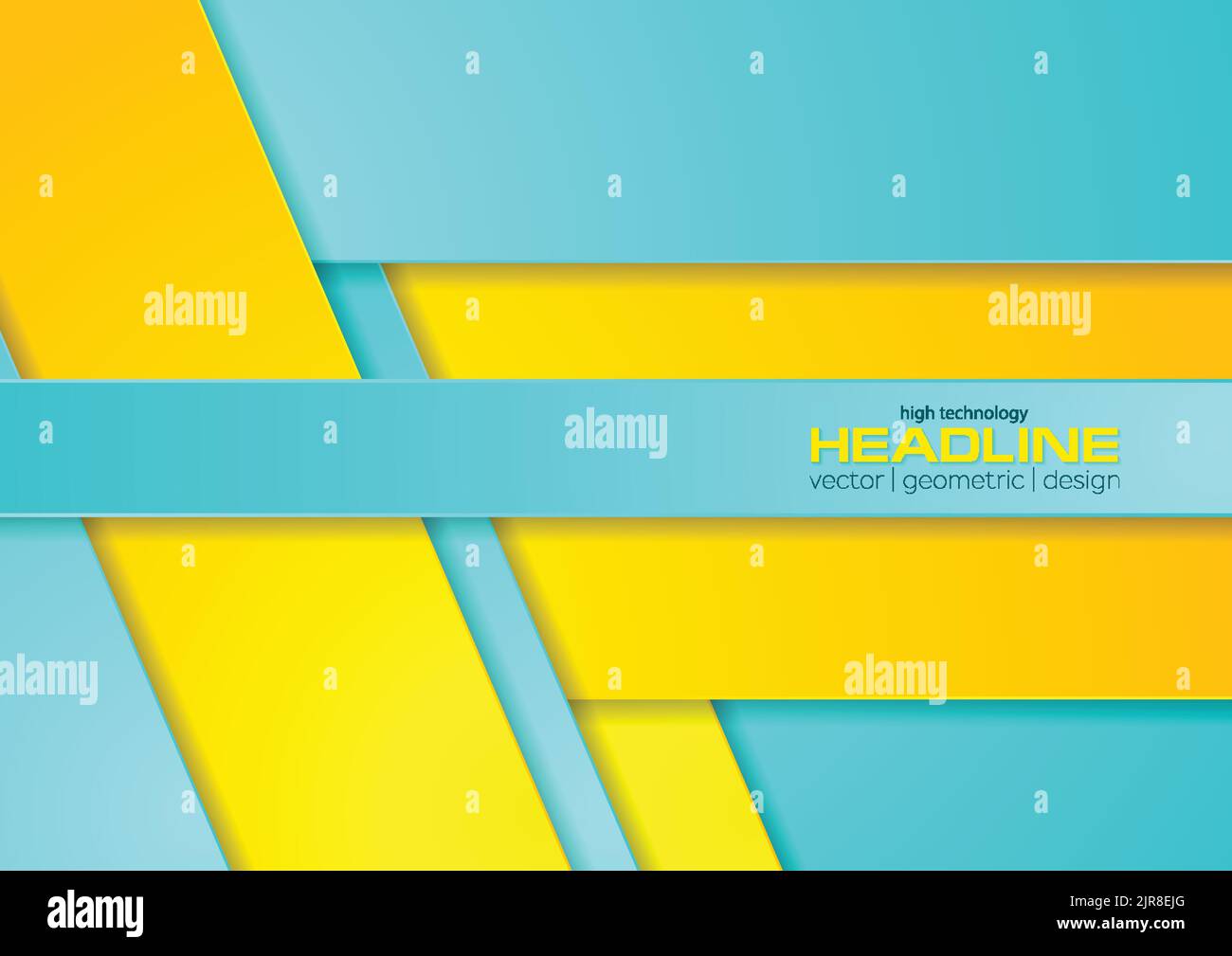 Bright cyan and yellow abstract corporate background. Vector geometric ...