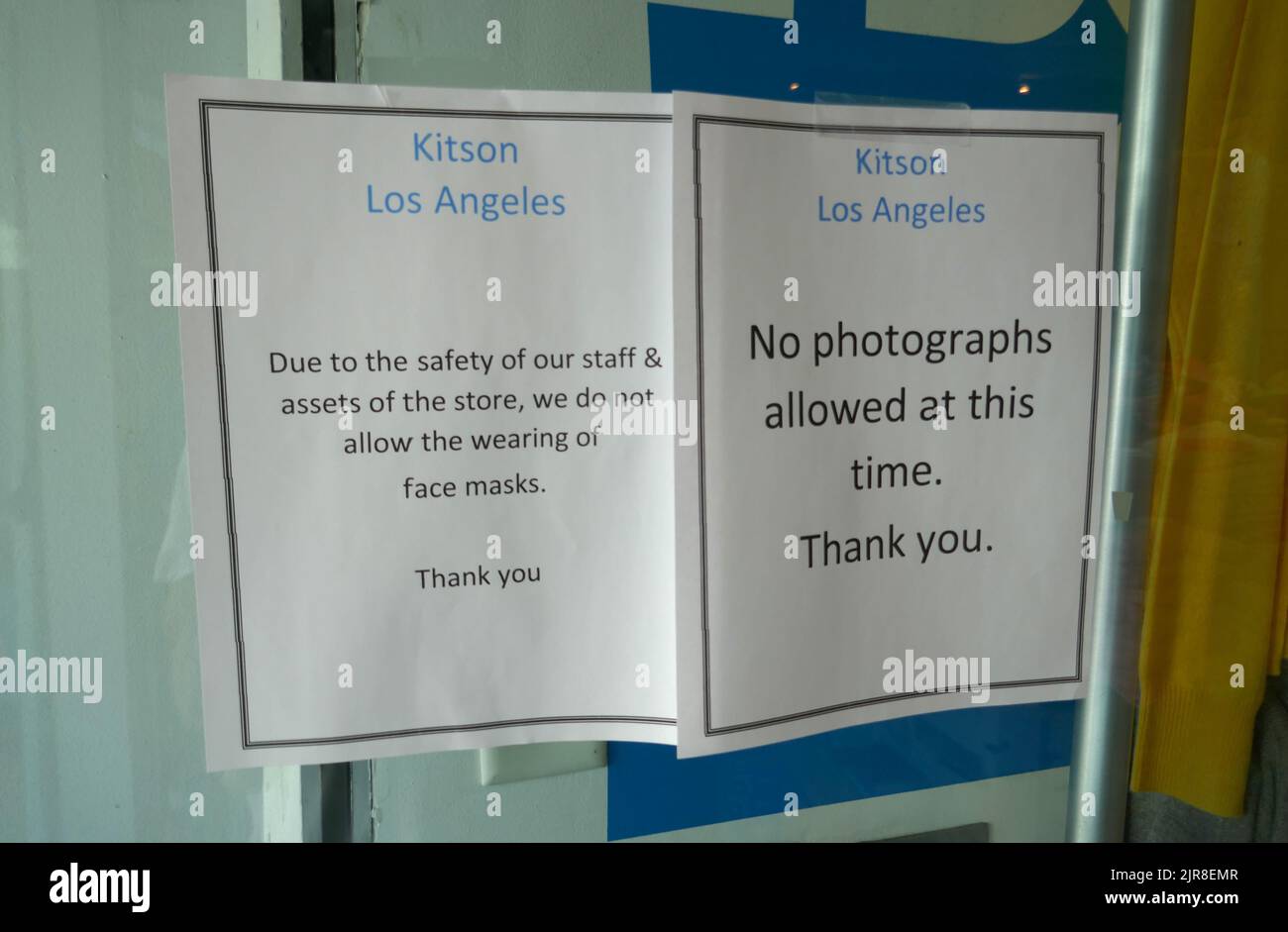 Los Angeles, California, USA 22nd August 2022 Kitson Store 'Due to Safety of Our Staff & Assets ...