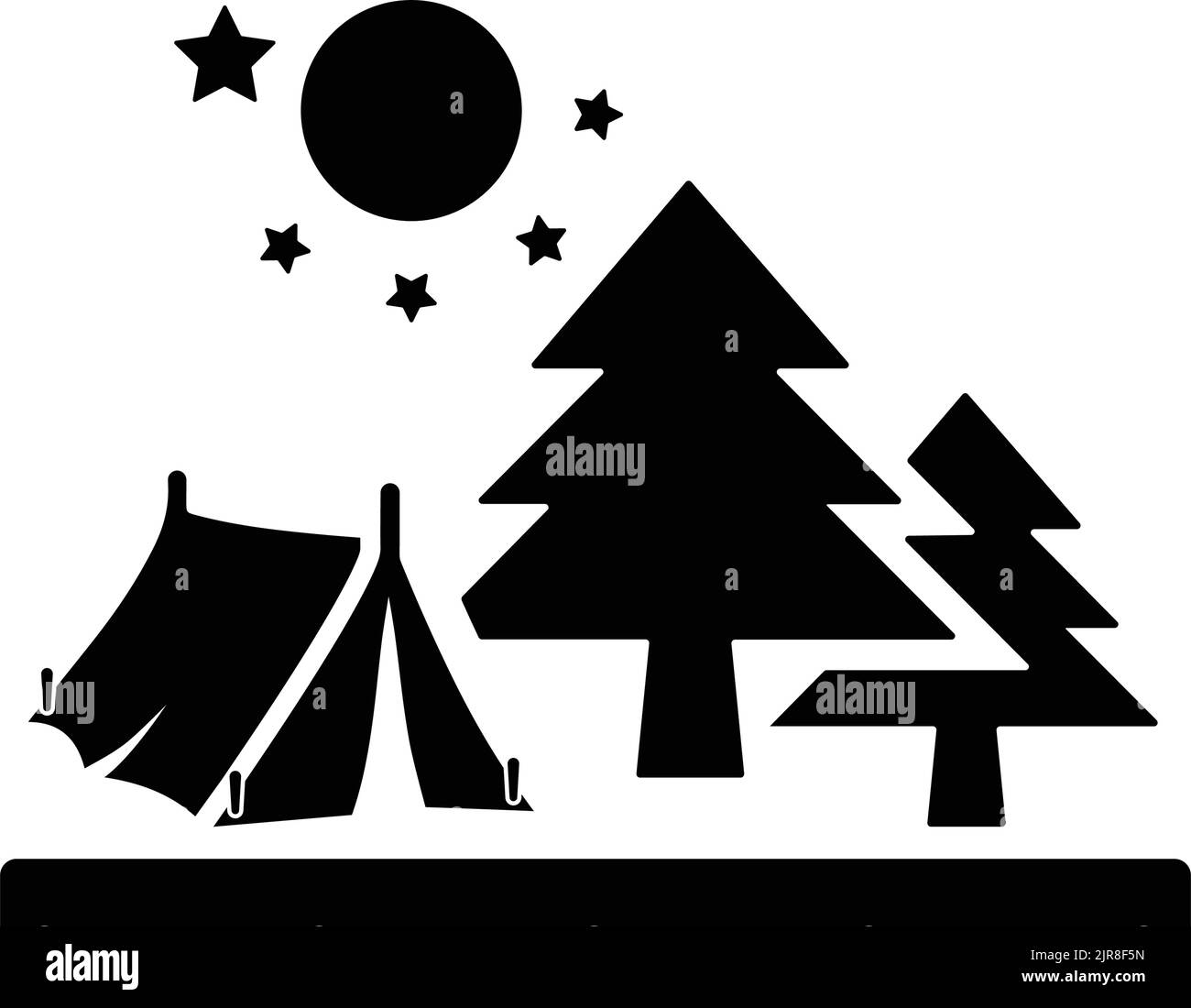 Holiday camping, travel icon - Simple editable vector EPS file Stock ...