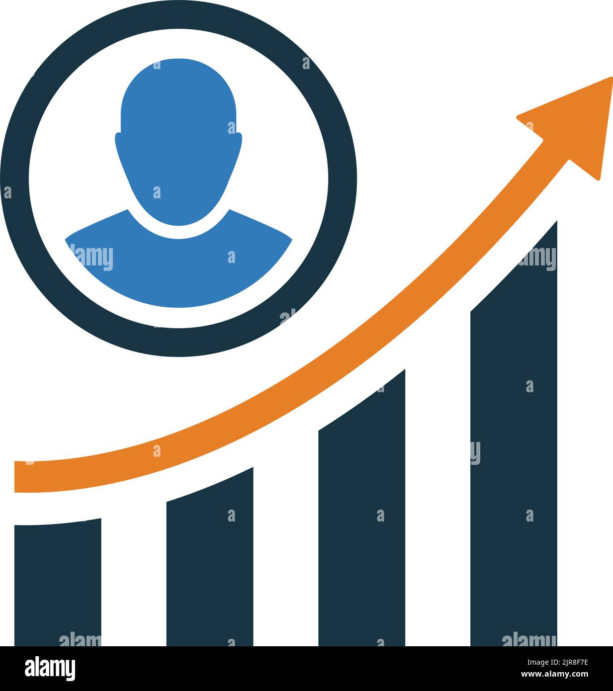 Graph, growth, man icon - Simple editable vector EPS file Stock Vector ...