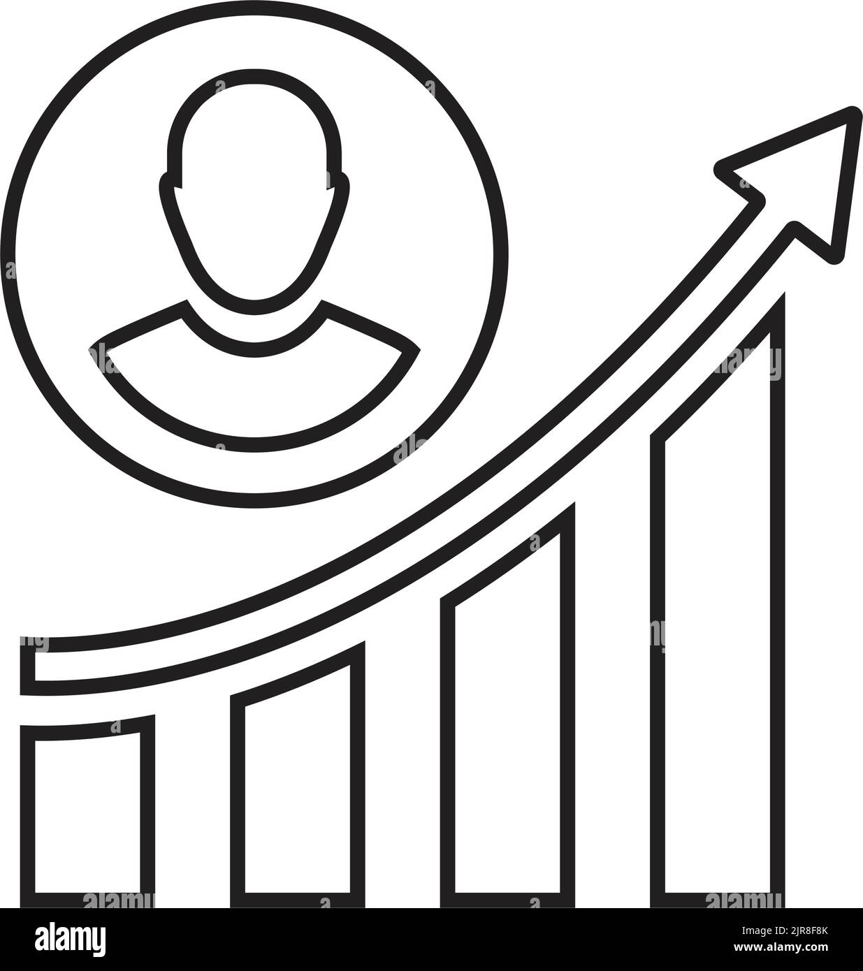 Graph, growth, man icon - Simple editable vector EPS file Stock Vector ...