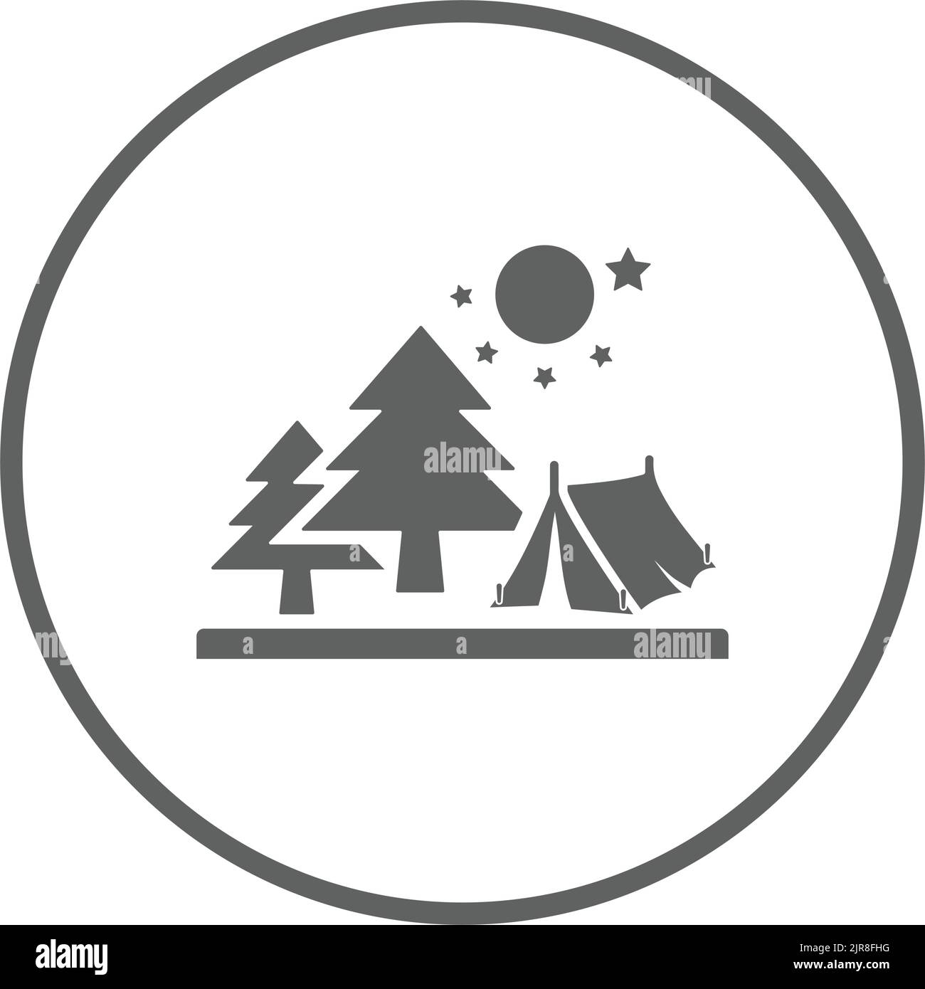 Holiday camping, travel icon - Simple editable vector EPS file Stock ...