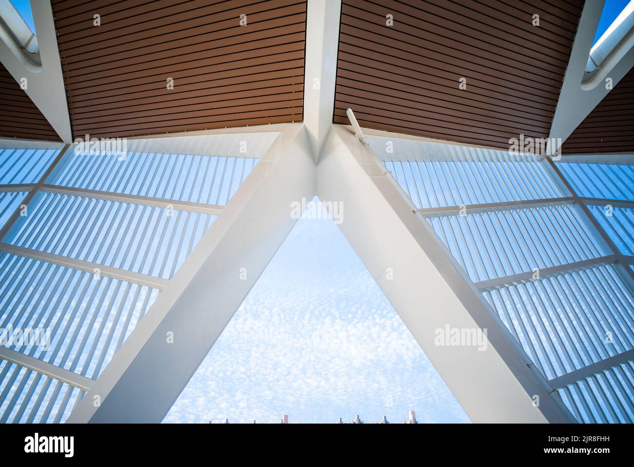 Modern architecture roof structure construction site Stock Photo - Alamy