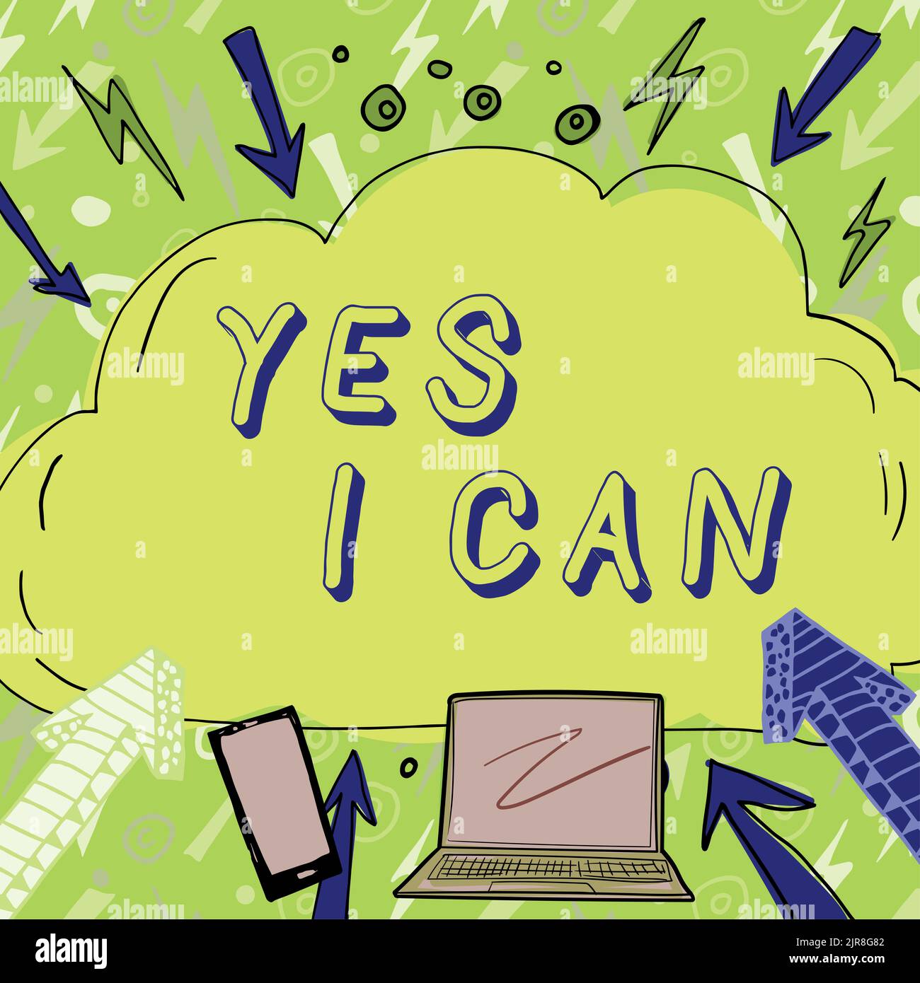 Hand writing sign Yes I Can, Internet Concept Motivation to do ...