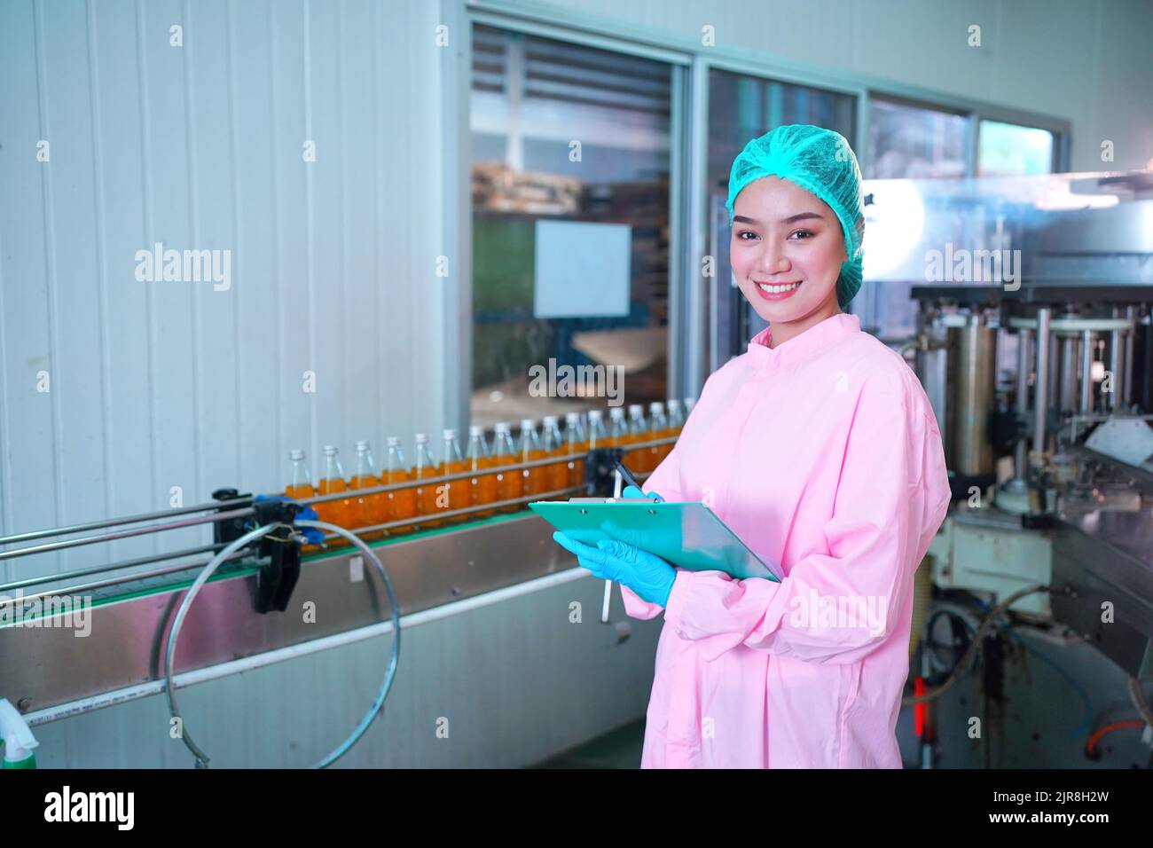 Asian worker labor working in food and beverage for drink industry ...