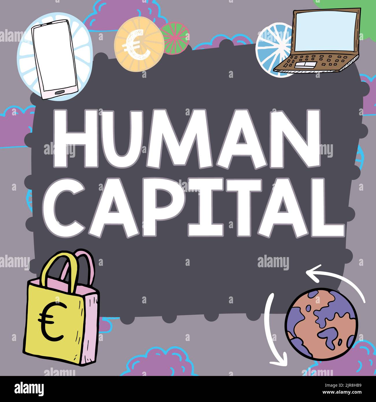 Sign displaying Human Capital, Concept meaning Intangible Collective ...