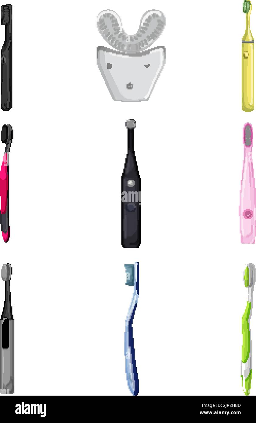 Realistic dental set toothbrush Cut Out Stock Images & Pictures - Alamy