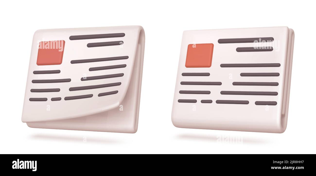 Newspaper 3d illustration, news paper with curved sheet. World press ...