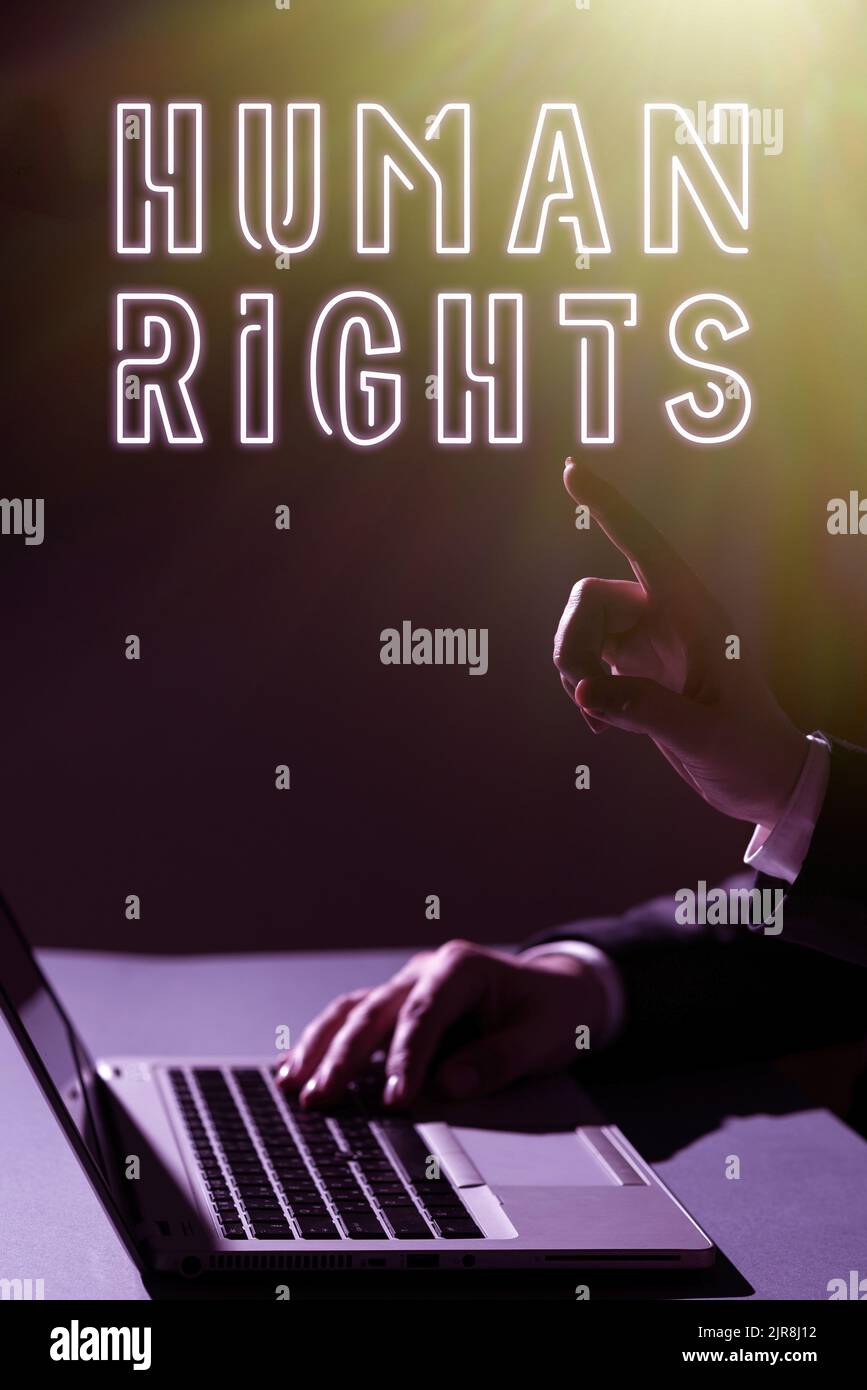 Text showing inspiration Human Rights. Business showcase Moral ...