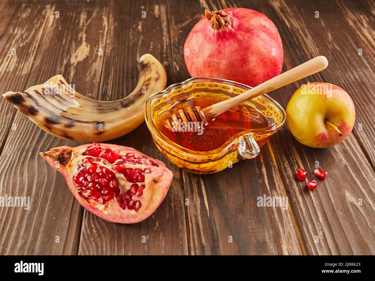 Rosh hashanah - jewish new year holiday concept. Bowl in the shape of ...