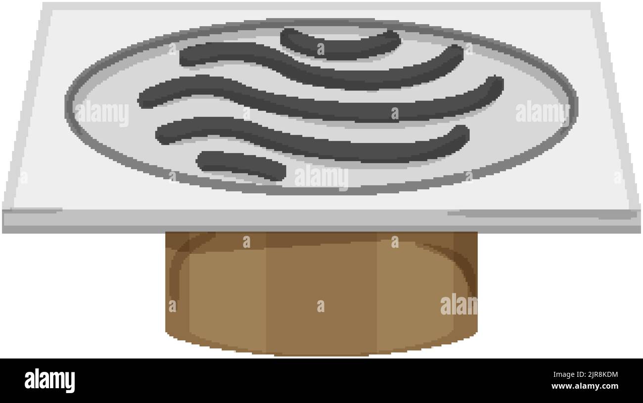 bathroom drainage grate cartoon vector illustration Stock Vector Image ...