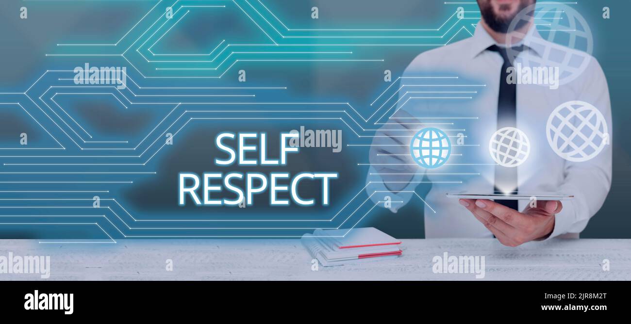 Conceptual display Self Respect, Internet Concept Pride and confidence ...