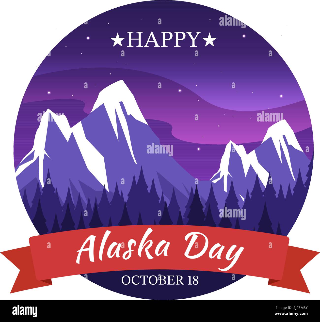 Happy Alaska Day on October 18 Hand Drawn Cartoon Flat Illustration ...