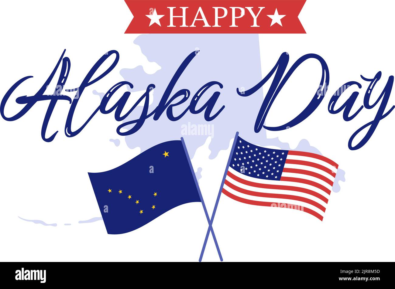 Happy Alaska Day on October 18 Hand Drawn Cartoon Flat Illustration ...