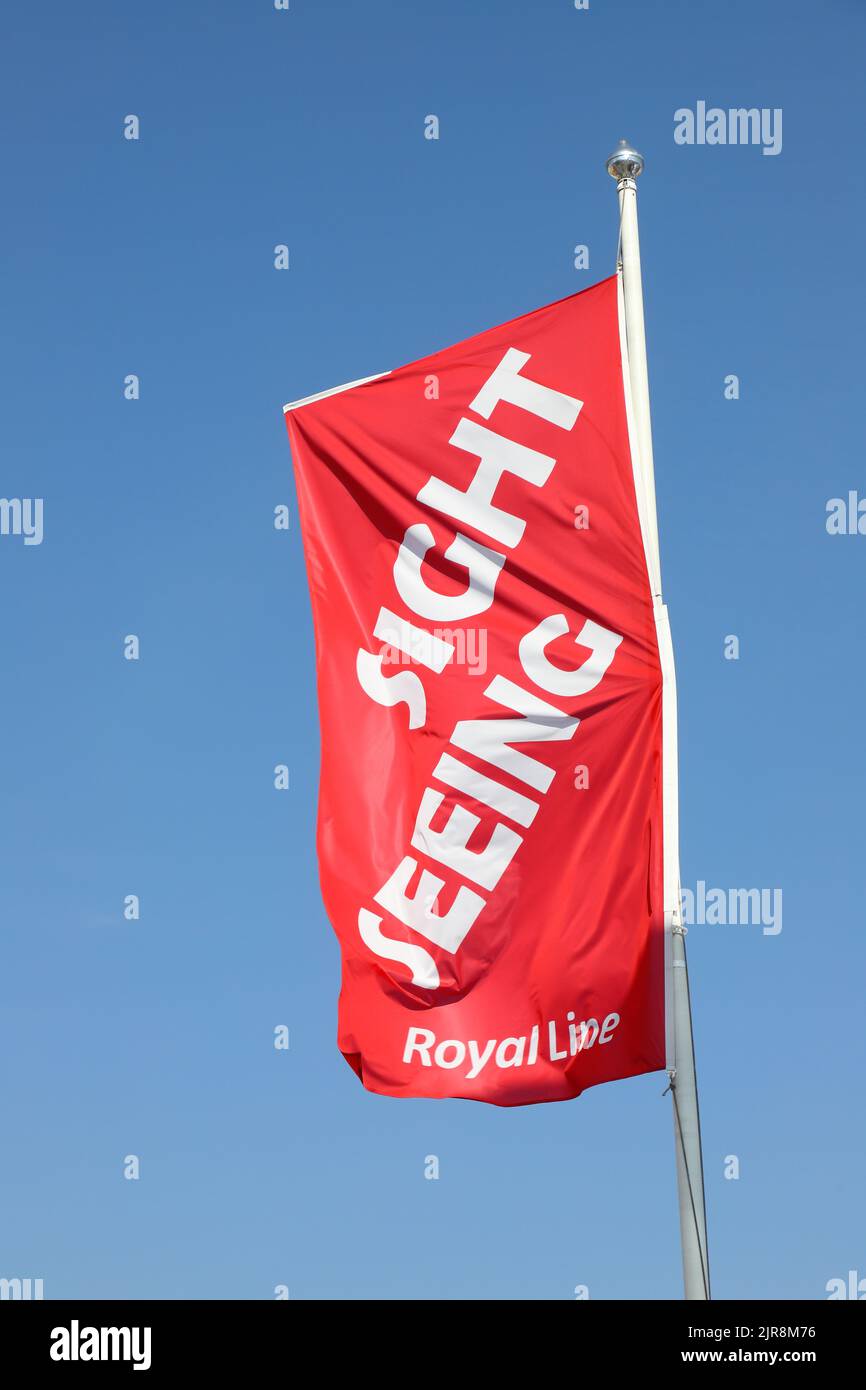 Helsinki, Finland - August 20, 2022: Flag of the Royal Line sightseeing ...