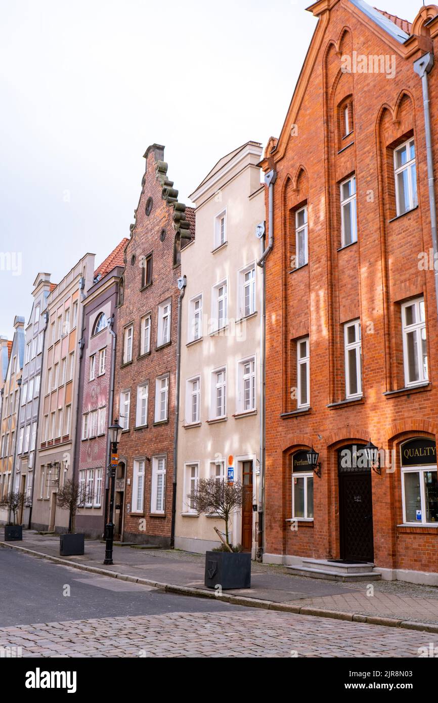 Ancient architecture of old town in Gdansk Poland. Beautiful and ...