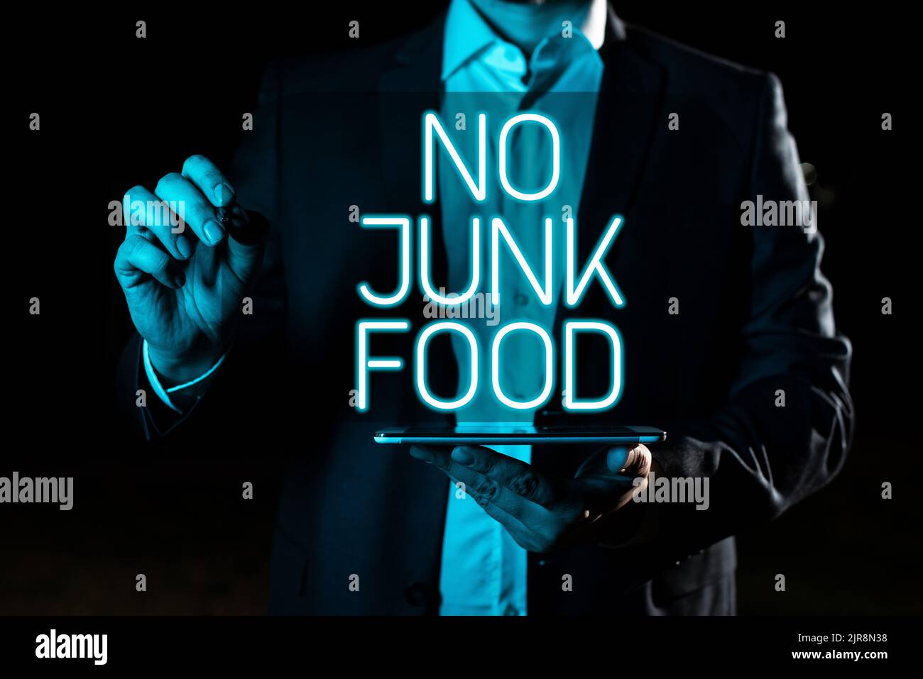 Handwriting text No Junk Food. Word for Stop eating unhealthy things go ...