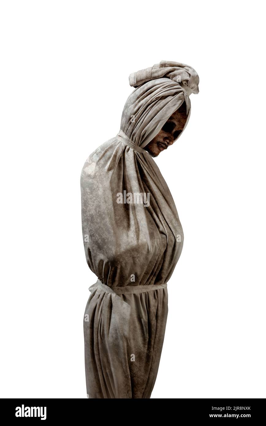 Indonesian ghost called pocong, covered with a linen shroud, isolated ...