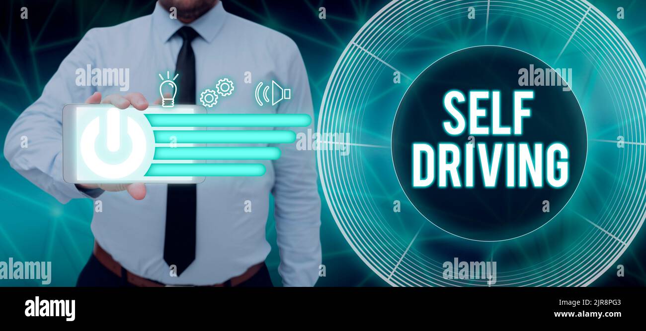 Conceptual caption Self Driving, Business idea Autonomous vehicle ... Conceptual caption Self Driving, Business idea Autonomous vehicle ...