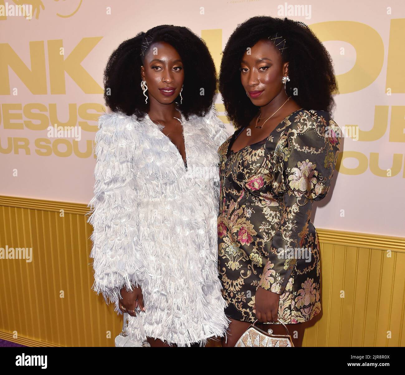 Adamma Ebo and Adanne Ebo walking the red carpet at the premiere of ...