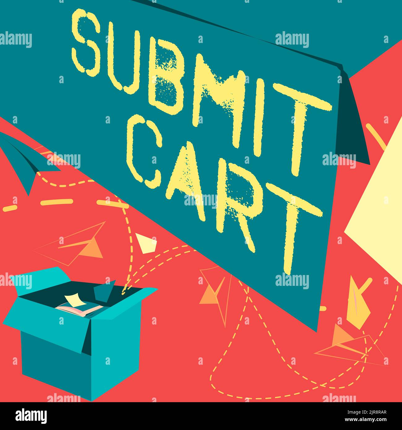 Writing Displaying Text Submit Cart Word For Sending Shopping List Of