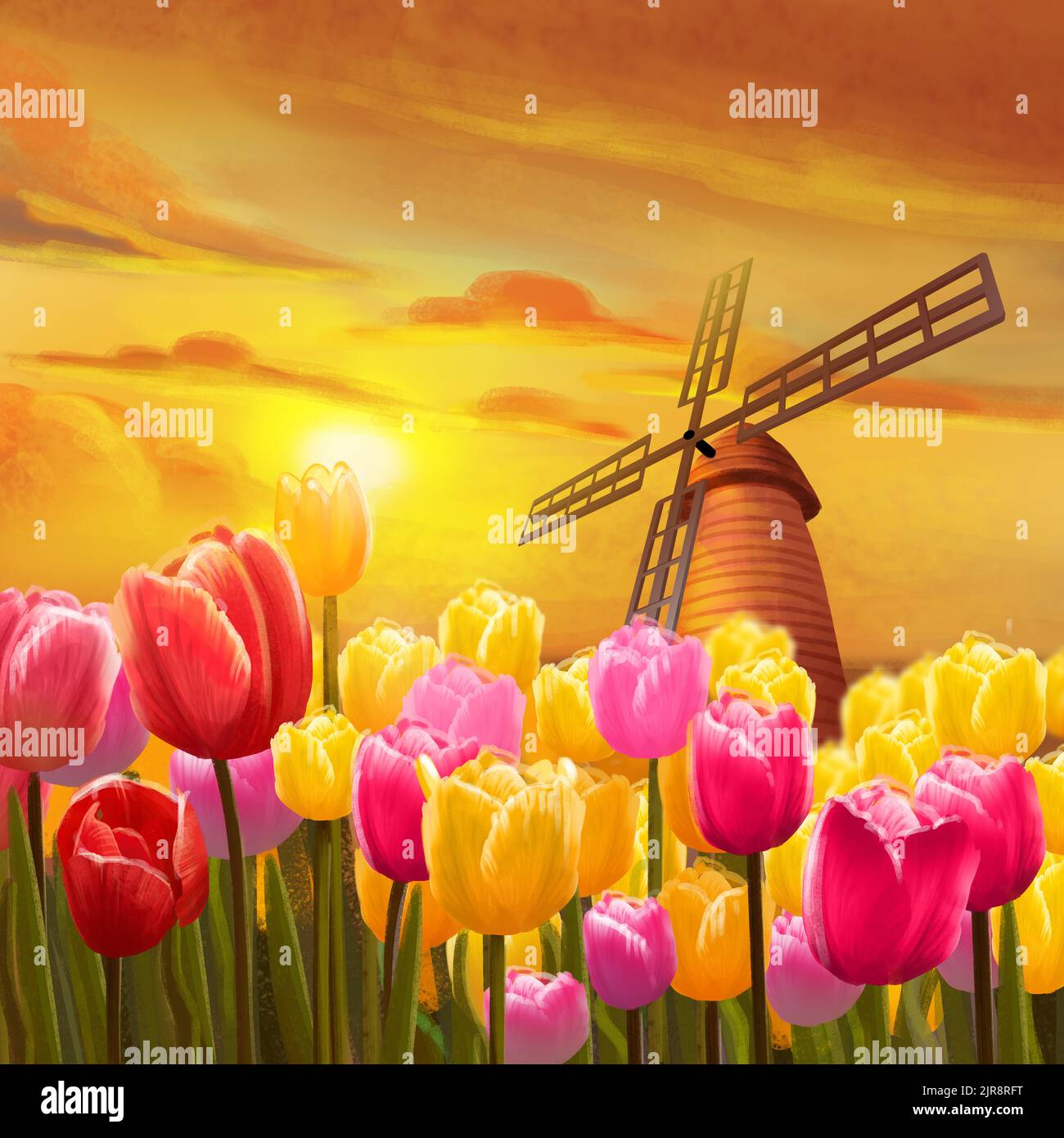 Realistic tulip painting hi-res stock photography and images - Alamy