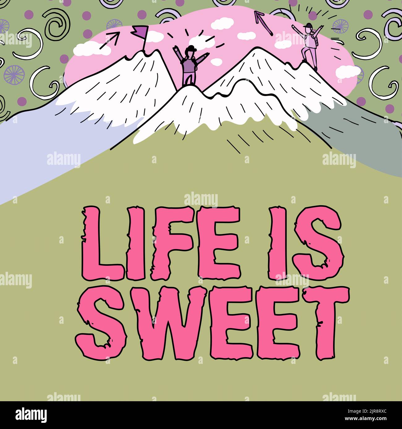 Hand writing sign Life Is Sweet. Internet Concept Happiness seeing the ...