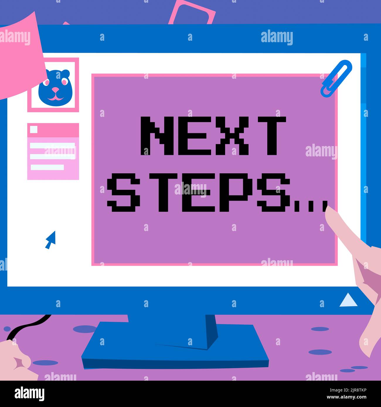 Text caption presenting Next Steps , Word Written on numper of process ...