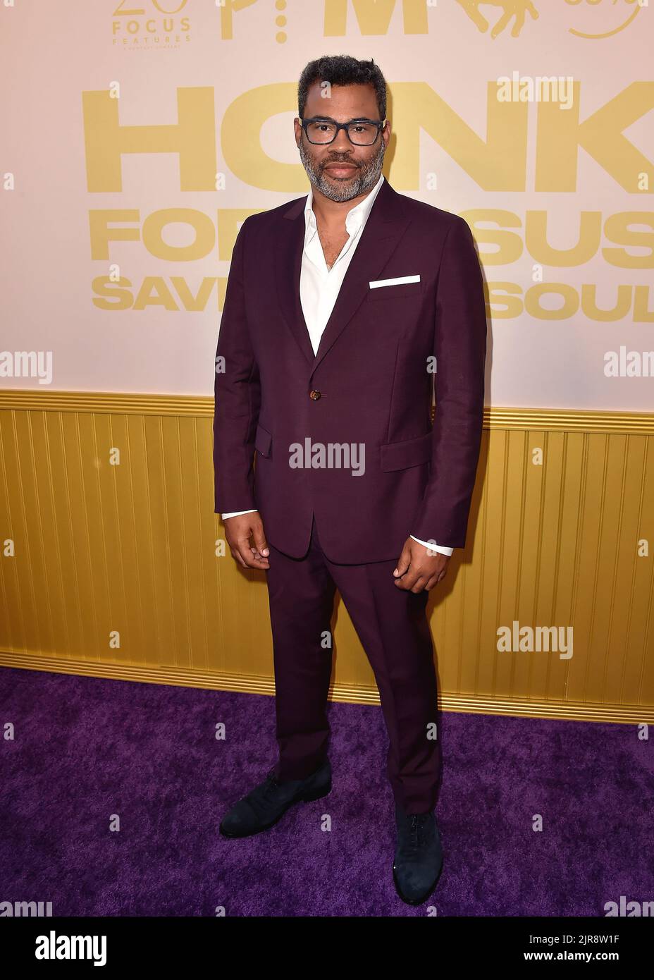 Jordan Peele walking the red carpet at the premiere of "Honk For Jesus ...