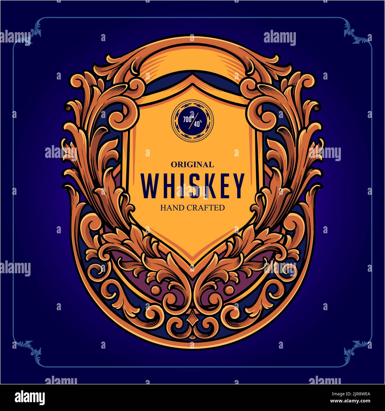 Luxury vintage whisky label frame vector illustrations for your work ...