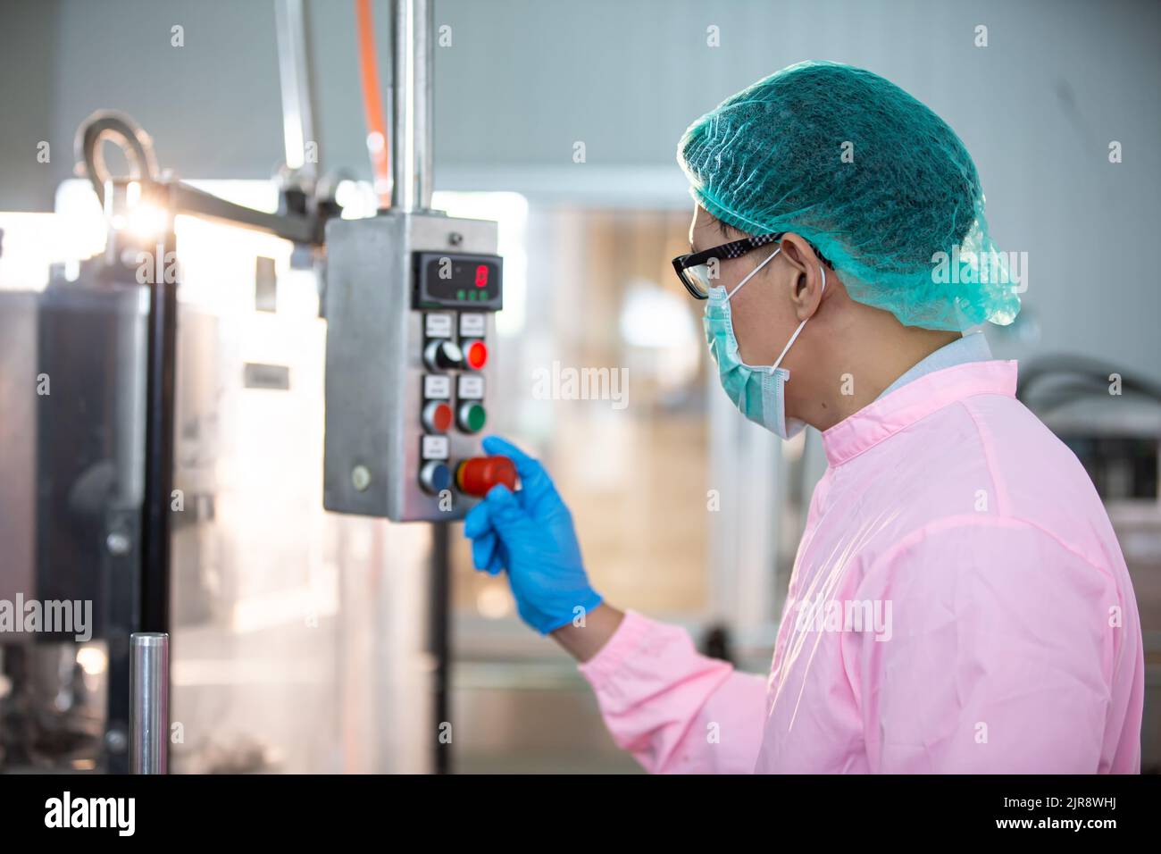 Asian worker labor working in food and beverage for drink industry ...