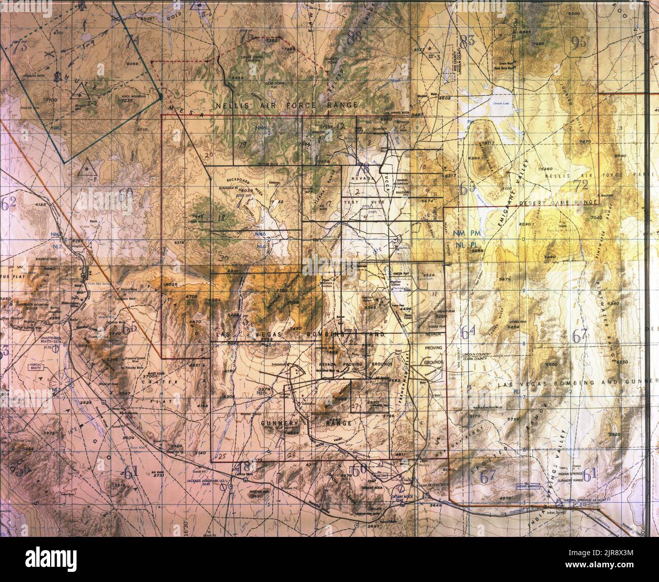 Nevada test site map hi-res stock photography and images - Alamy