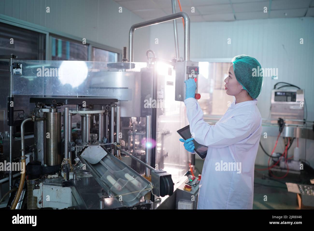 Asian worker labor working in food and beverage for drink industry ...