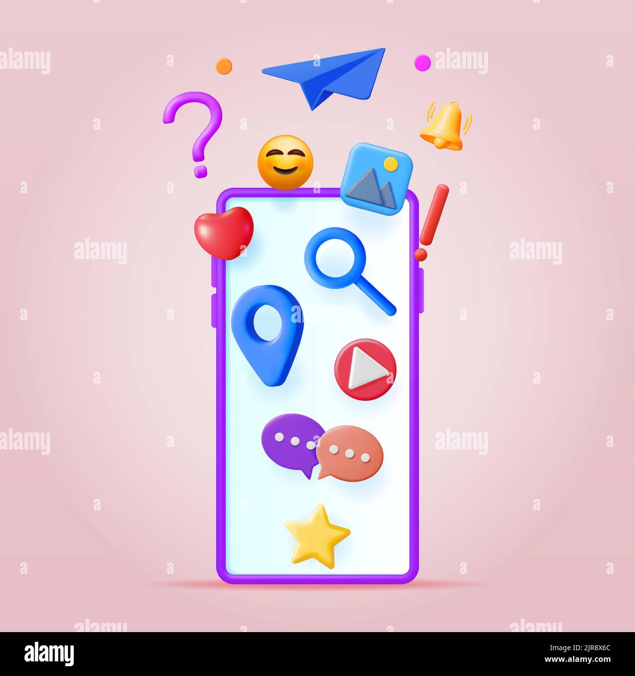 3D Social Media Concept Isolated Stock Vector Image & Art - Alamy
