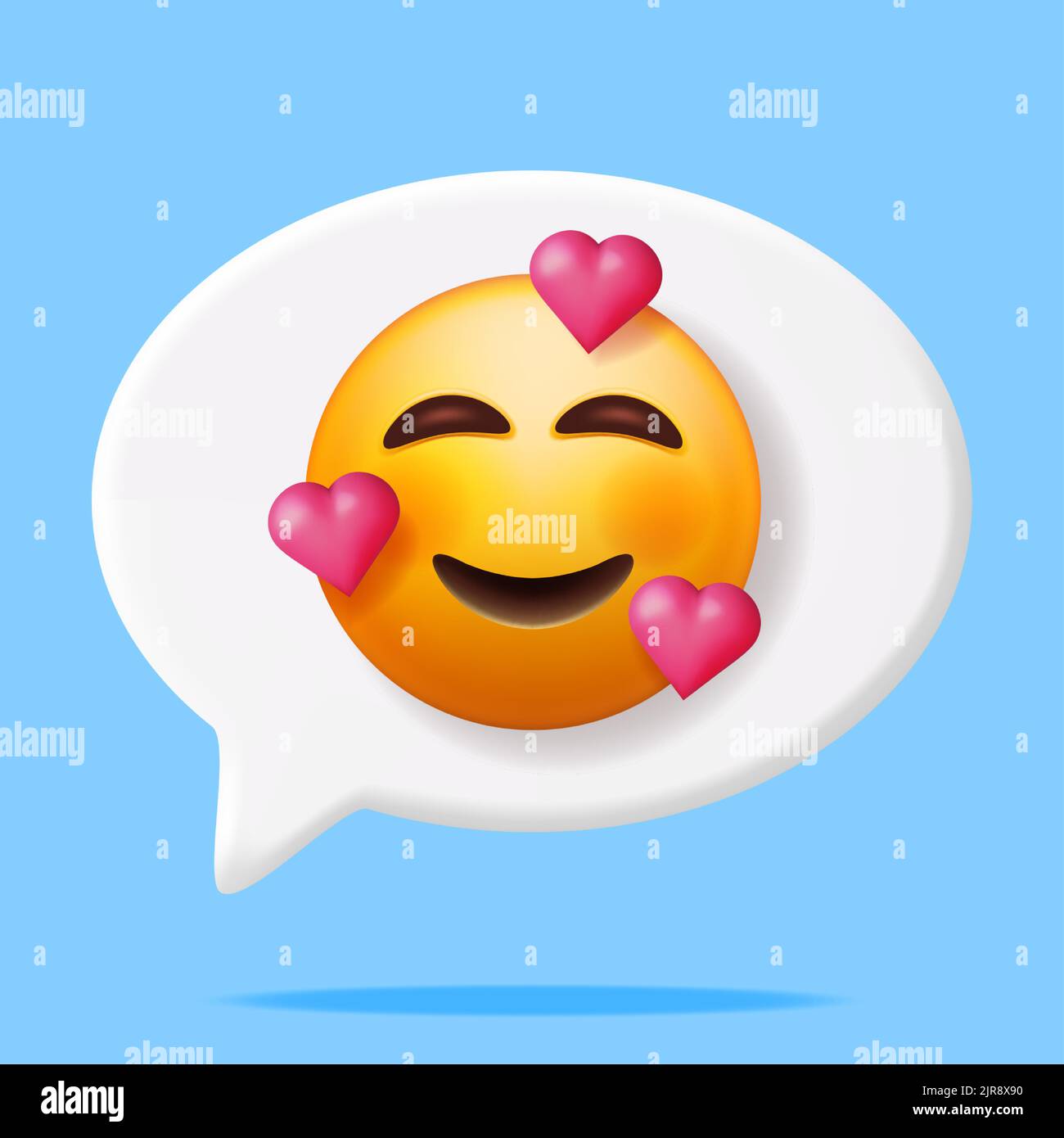 Emoticon heart on speech Stock Vector Images - Alamy