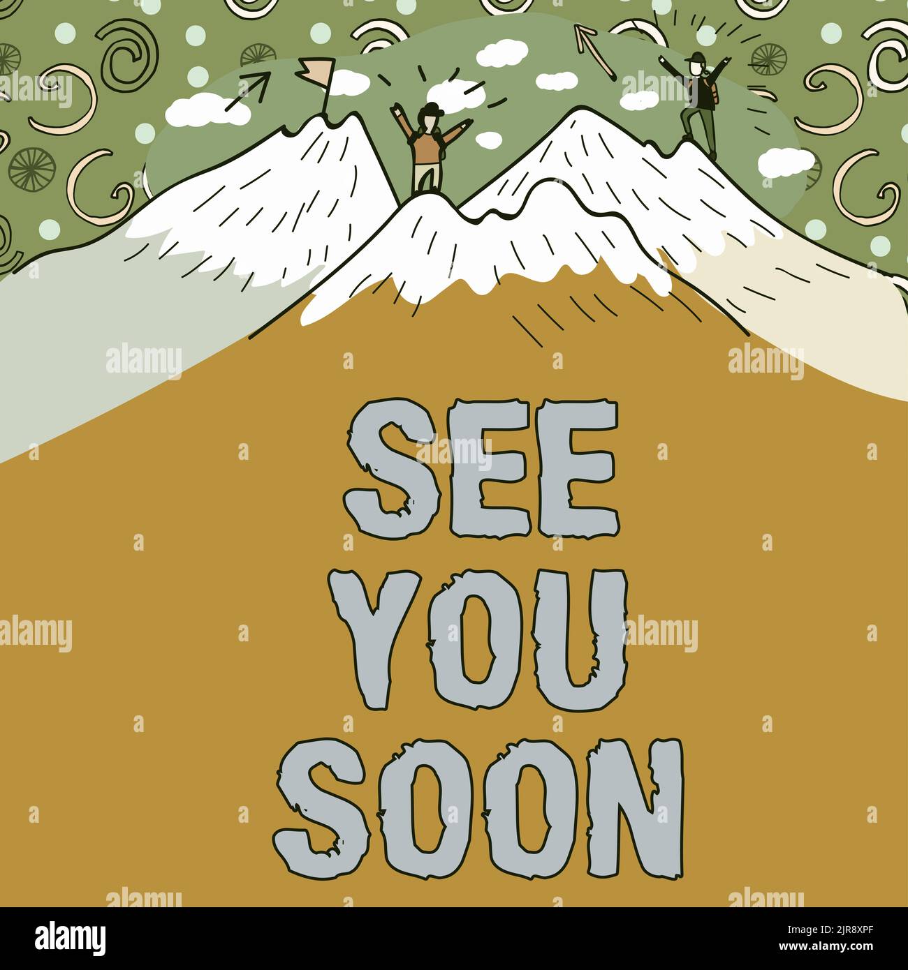 Sign displaying See You Soon. Word for Farewell we will meet again in a ...