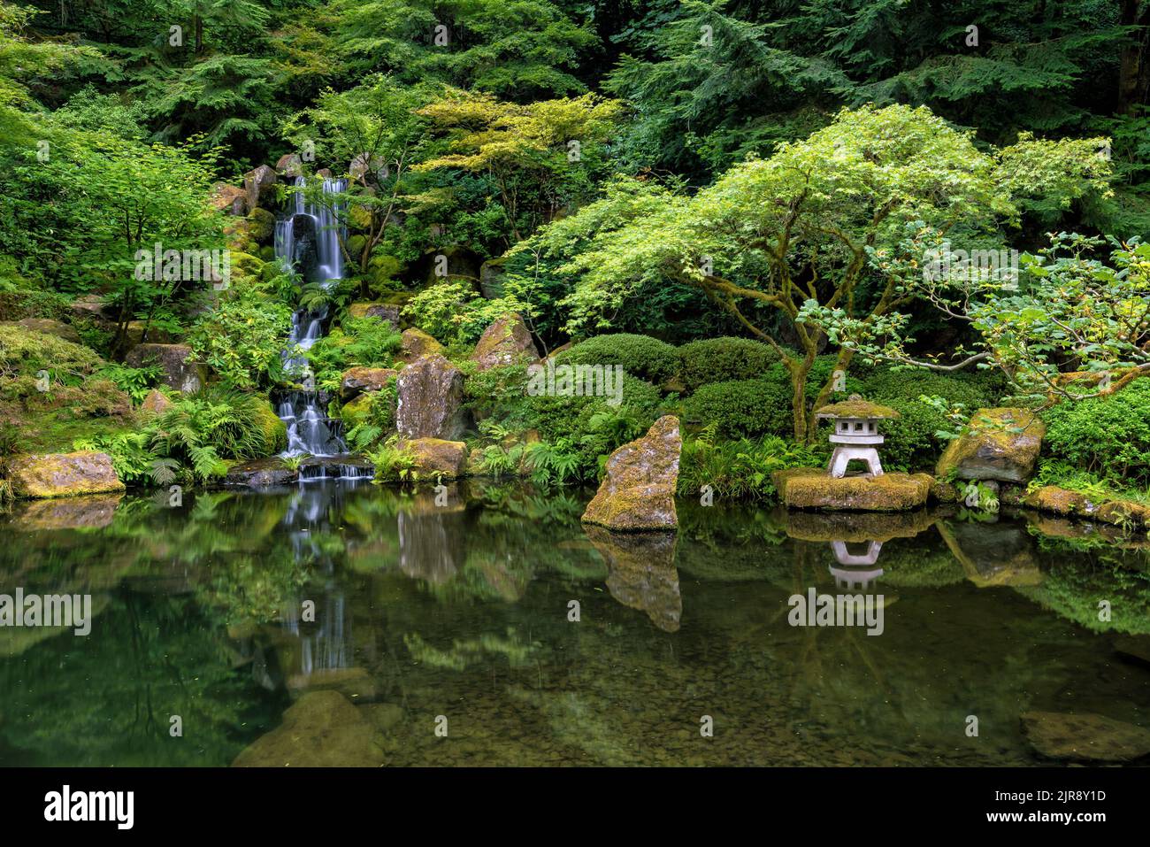 Landscape of Japanese Garden in Portland Oregon Stock Photo - Alamy