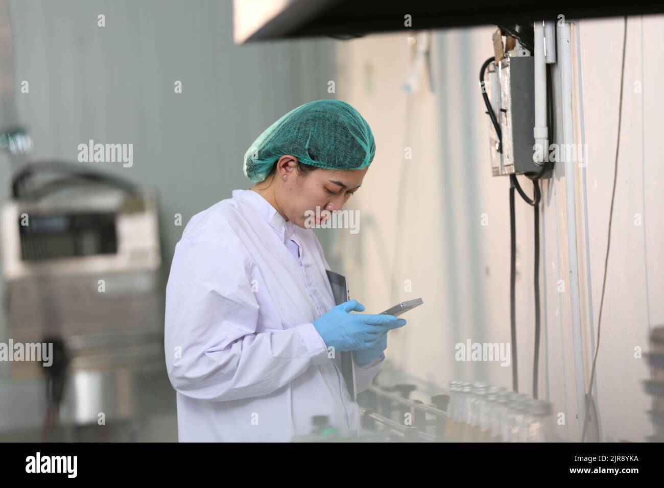 Asian worker labor working in food and beverage for drink industry ...