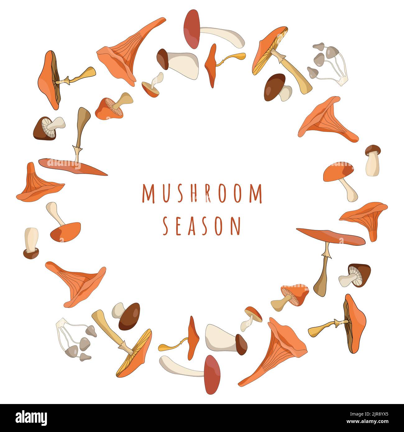 Autumn mushroom paintings Stock Vector Image & Art - Alamy