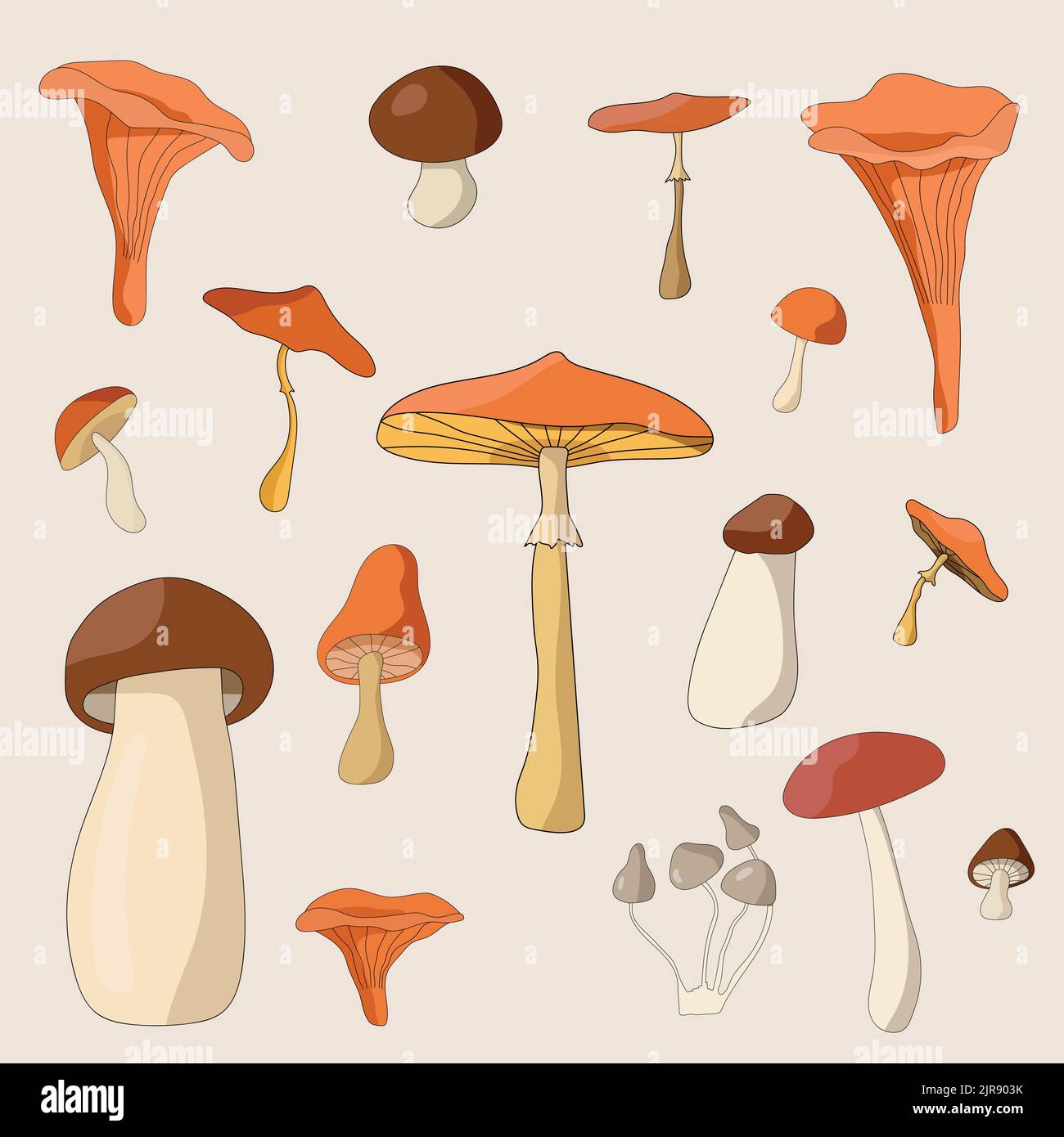 Autumn mushroom paintings Stock Vector Image & Art - Alamy