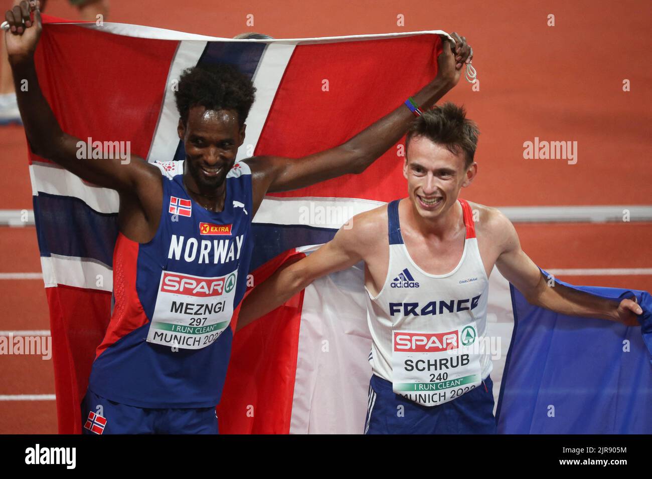 Yann Schrub of France and Kbrom Mezngi of Norway Finale Men’s 10 000 M ...