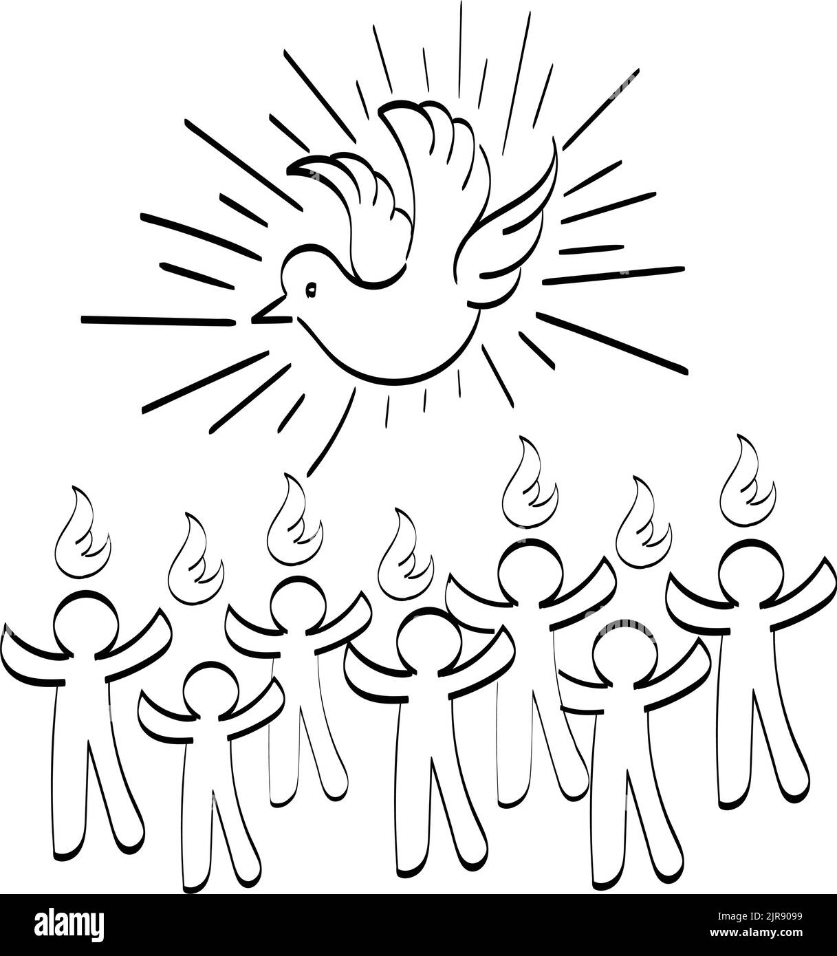 Illustration line drawing blessing Stock Vector Images - Alamy