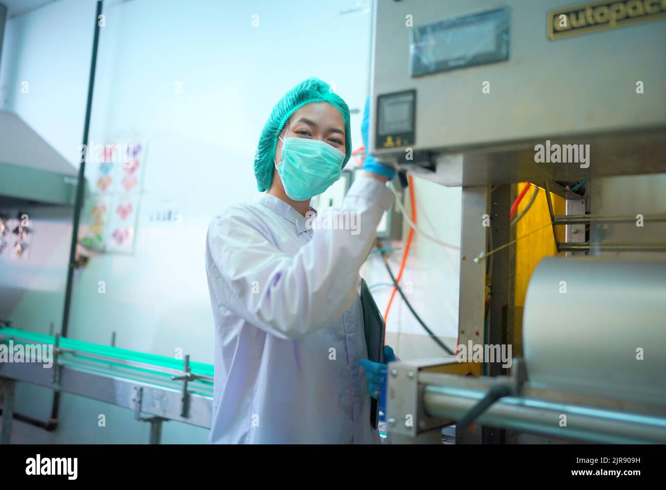 Asian worker labor working in food and beverage for drink industry ...