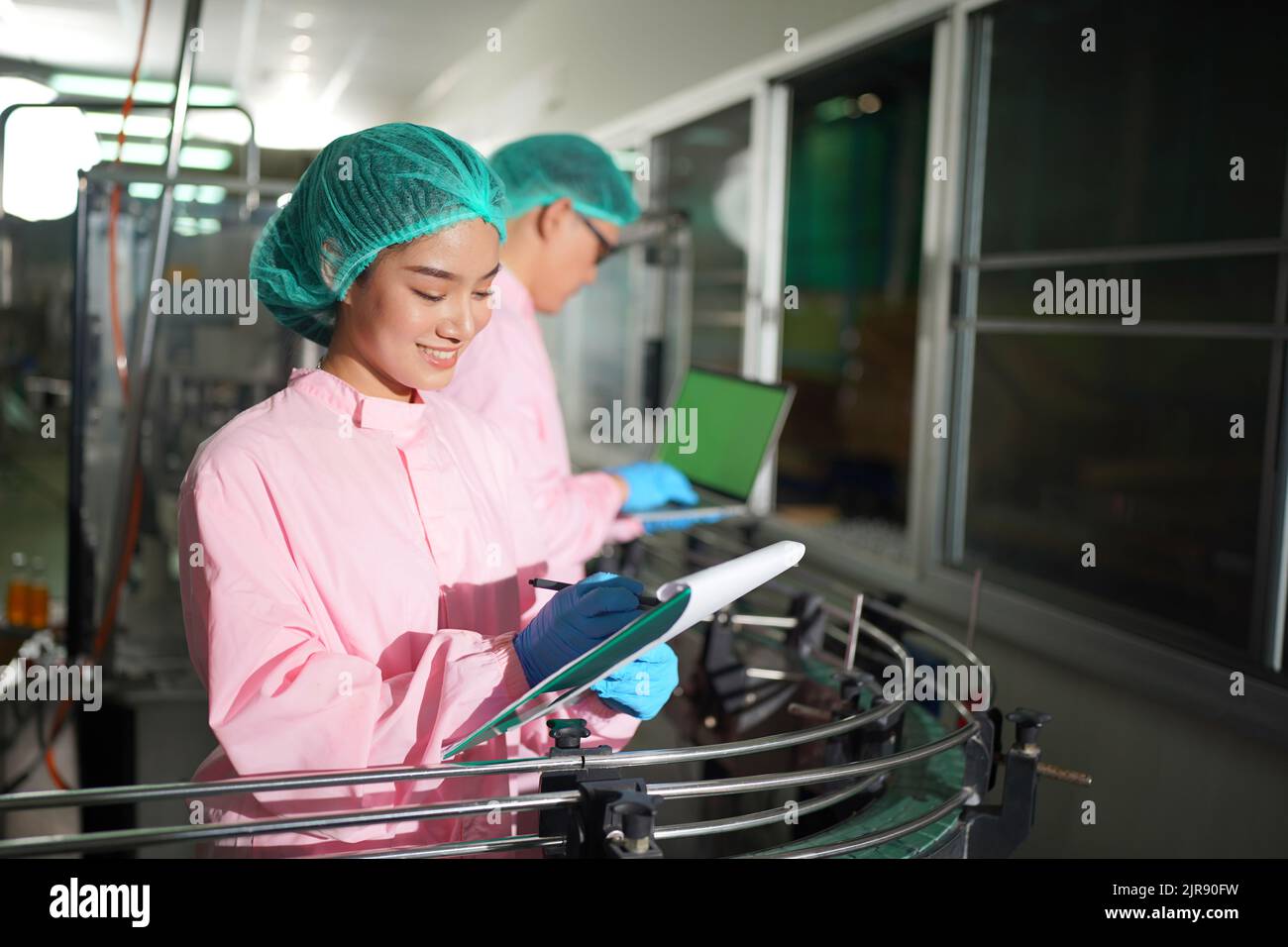 Asian worker labor working in food and beverage for drink industry ...