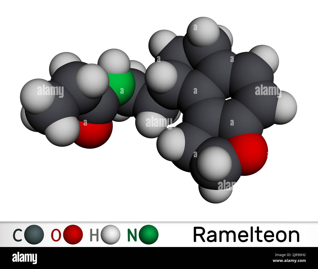 Ramelteon molecule. It is sleep agent, melatonin receptor agonist used ...