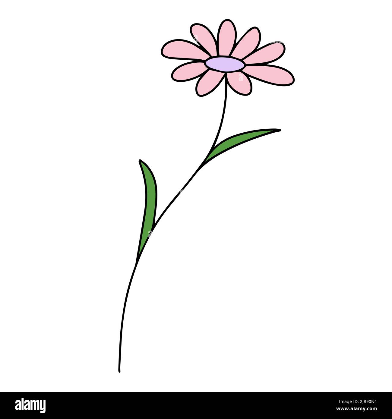 Colorful bright flower. Vector illustration in hand drawn style Stock ...